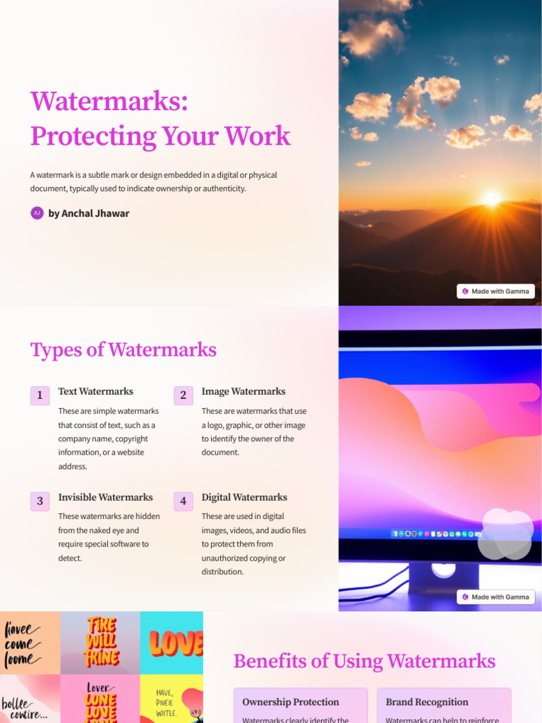 Watermarks Protecting Your Work | PDF