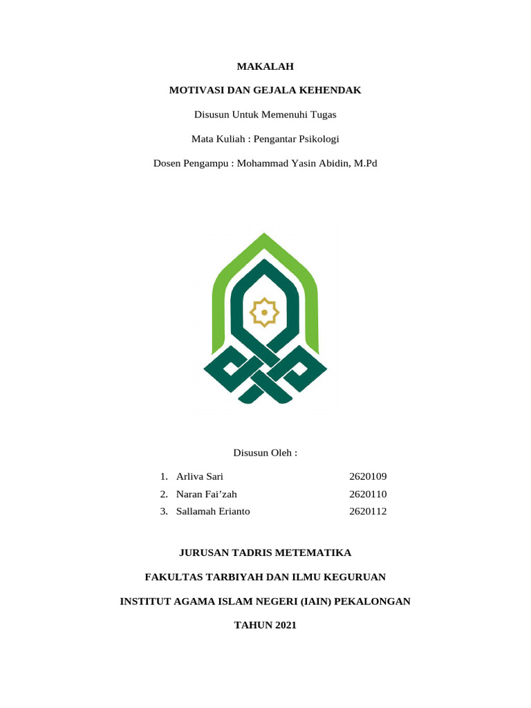 Makalah Pengantar Psikologi Kelompok 10 | PDF