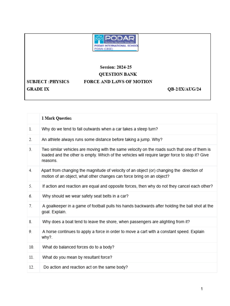 QB - Force & LOM | PDF