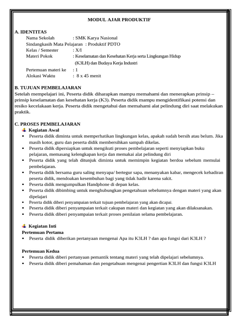 Modul Ajar X TSM | PDF