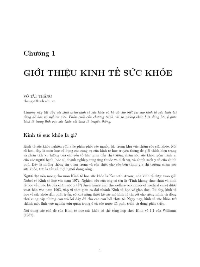 Kinh Te Suc Khoe - Bai 01 - Gioi Thieu | PDF