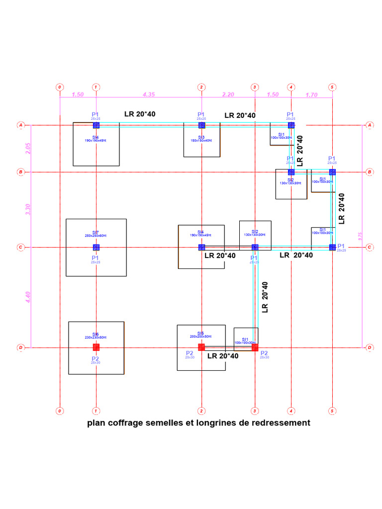 LR 20 40 LR 20 40: Plan Coffrage Semelles Et Longrines de Redressement ...