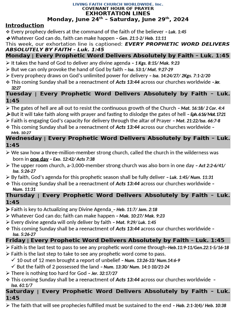 Approved Chop Exhortation Line - June 24, 2024 | PDF