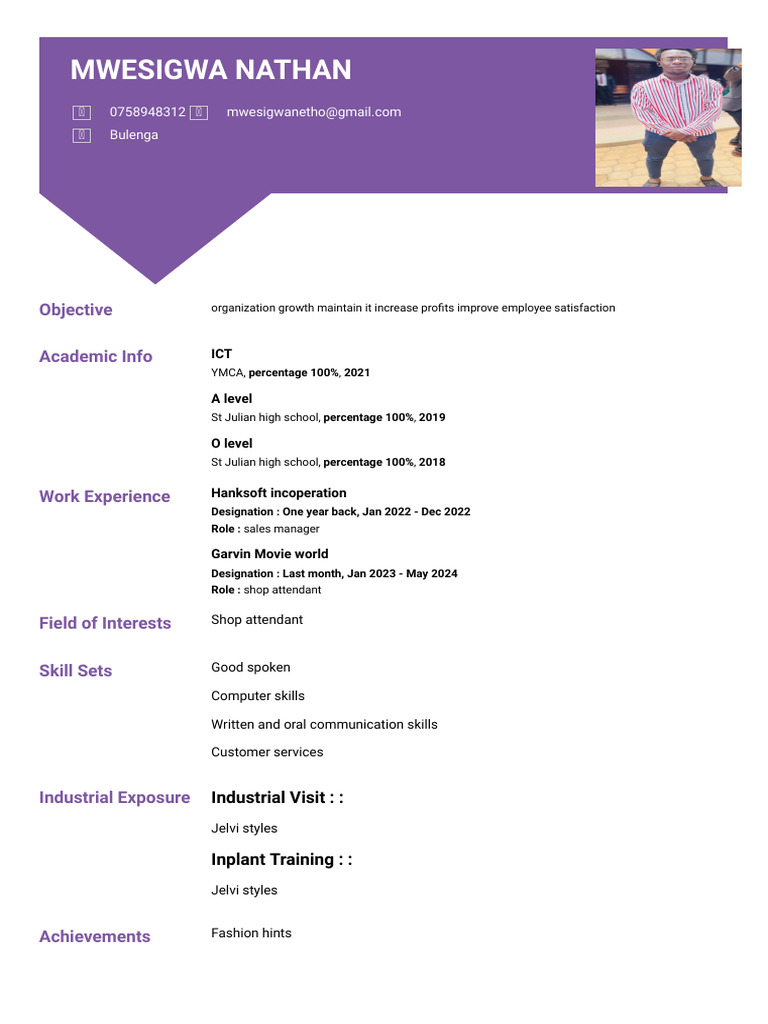 Mwesigwa Nathan Technical Resume | PDF