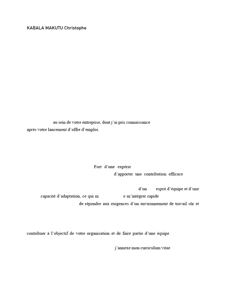 Ma Lettre de Motivation - 113529 | PDF