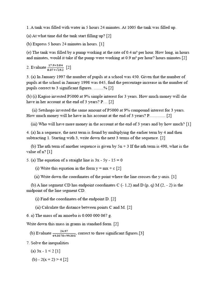 Maths Paper 2 | PDF
