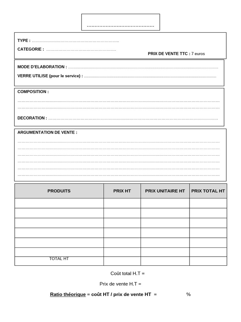 Fiche Cocktail Vierge Pour Examen-3 | PDF