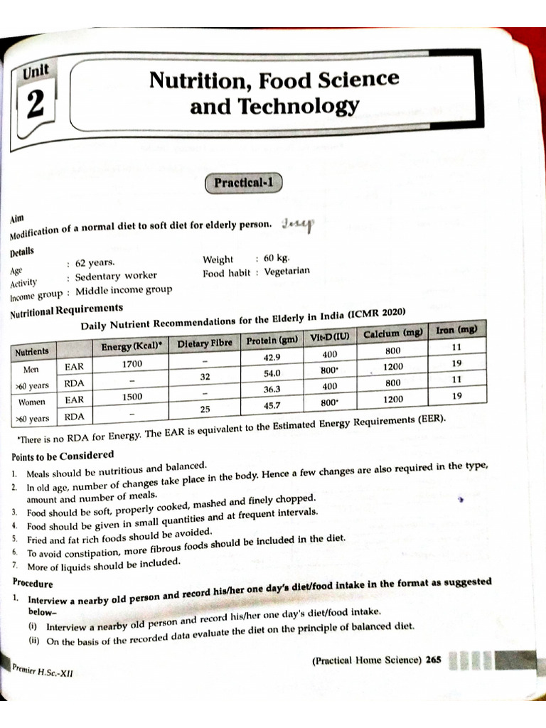 Home Science Practical | PDF
