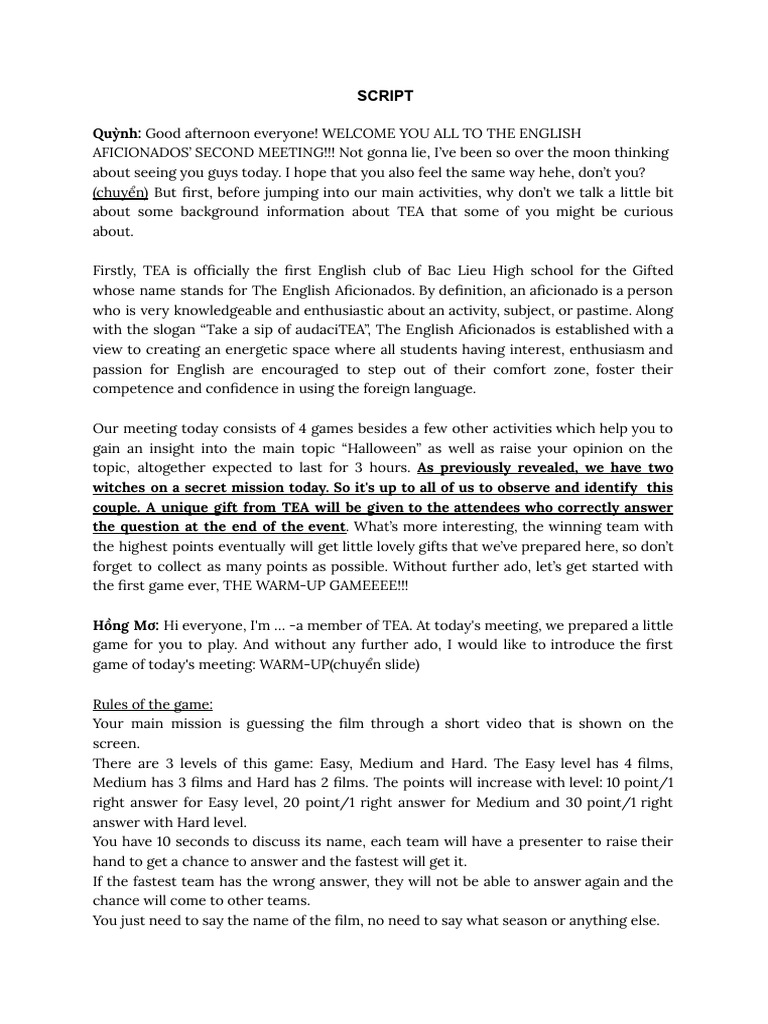 Script Halloween | PDF