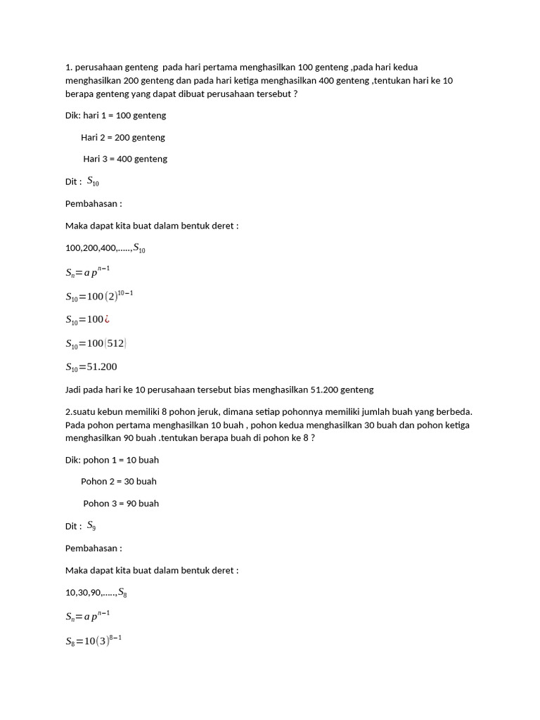 Contoh Soal Deret Urutan | PDF
