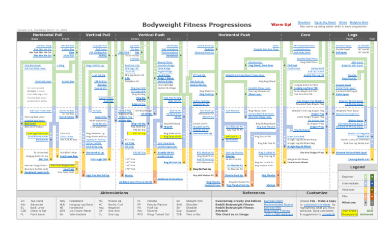 Bodyweight Fitness Progressions - Google Sheets | PDF