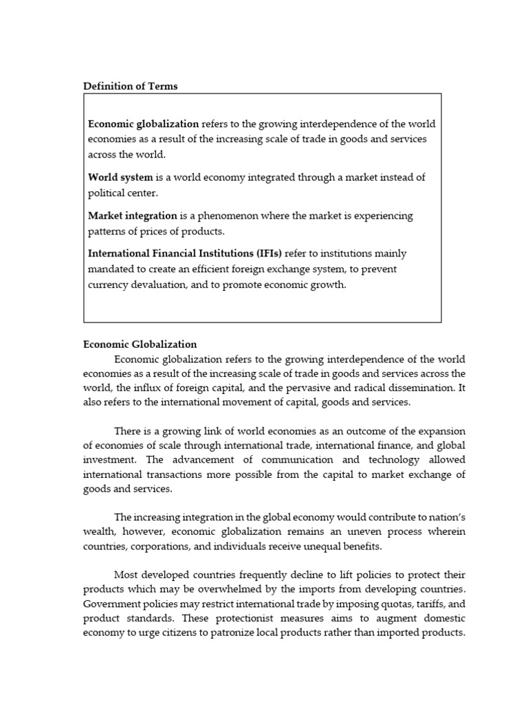 Understanding Economic Globalization | PDF | World Trade Organization ...