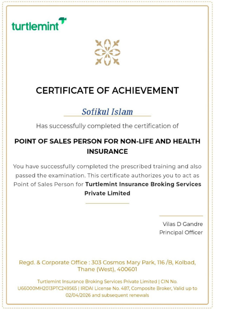 Turtlemint Certificate | PDF