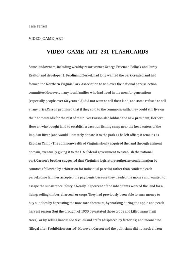 Video Game Art 231 Flashcards | PDF