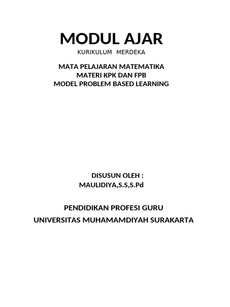 Modul MTK FPB Dan KPK | PDF