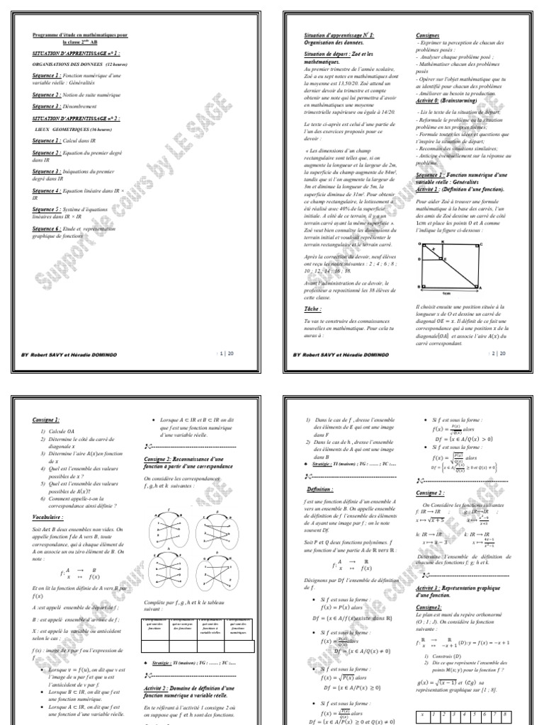 Cours Complet 2nde AB | PDF