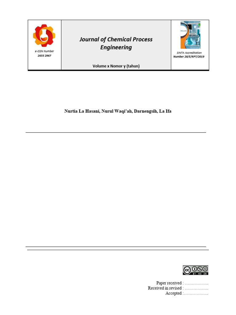 Journal of Chemical Process Engineering | PDF