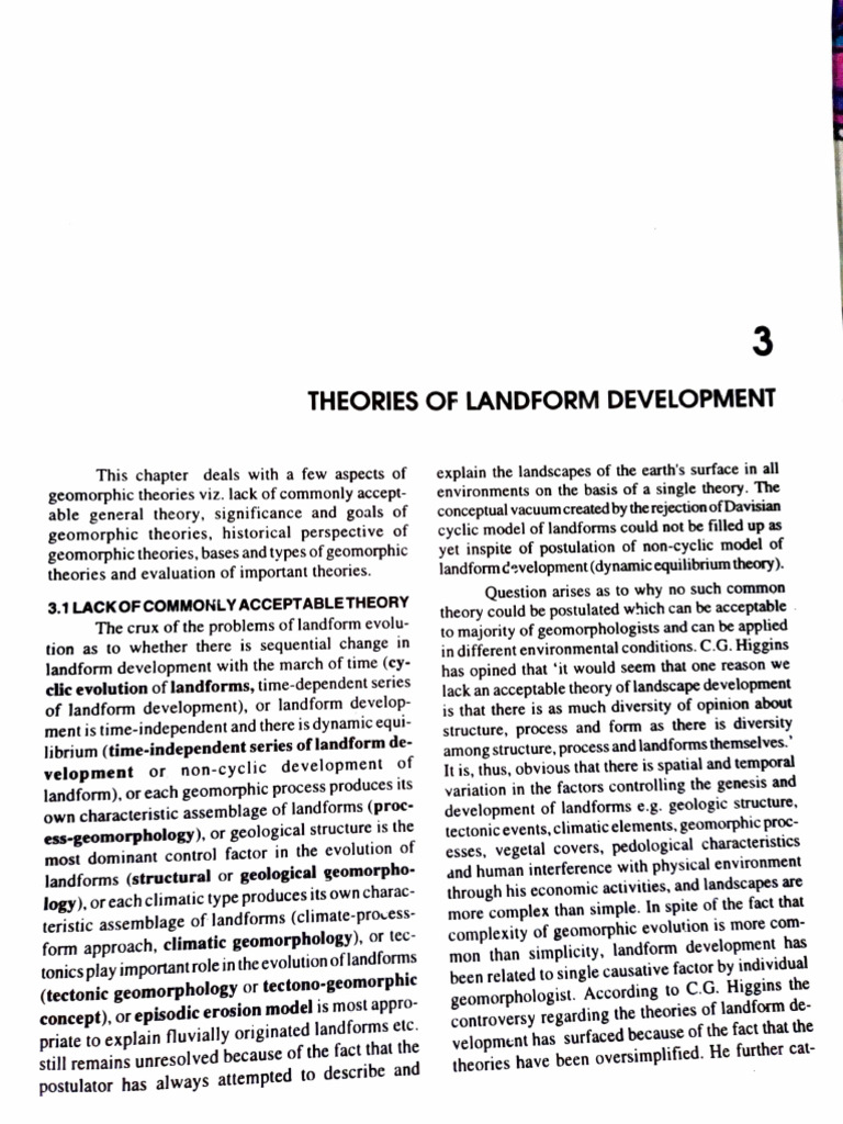 Landform Development Theories | PDF | Geomorphology | Theory
