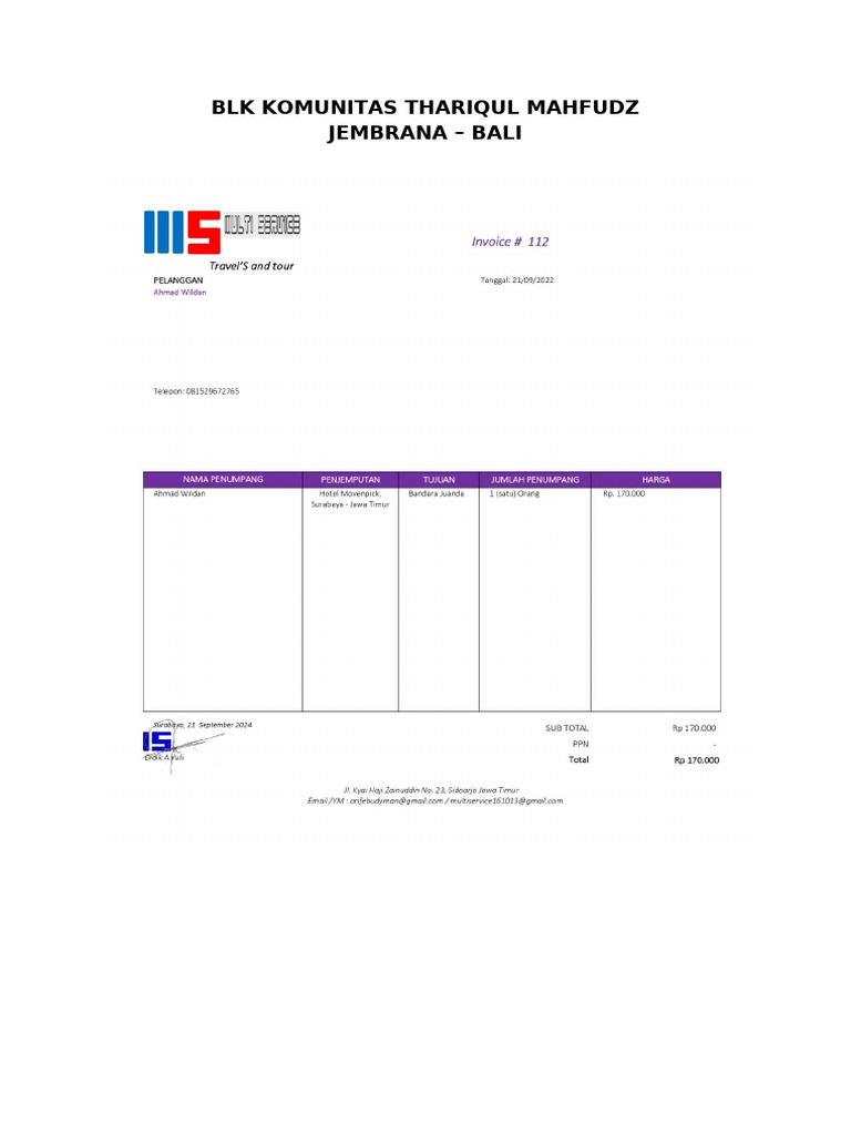 Tiket BLK KOMUNITAS THARIQUL MAHFUDZ | PDF