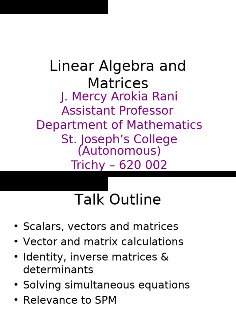 Linear Algebra and Matrices | PDF