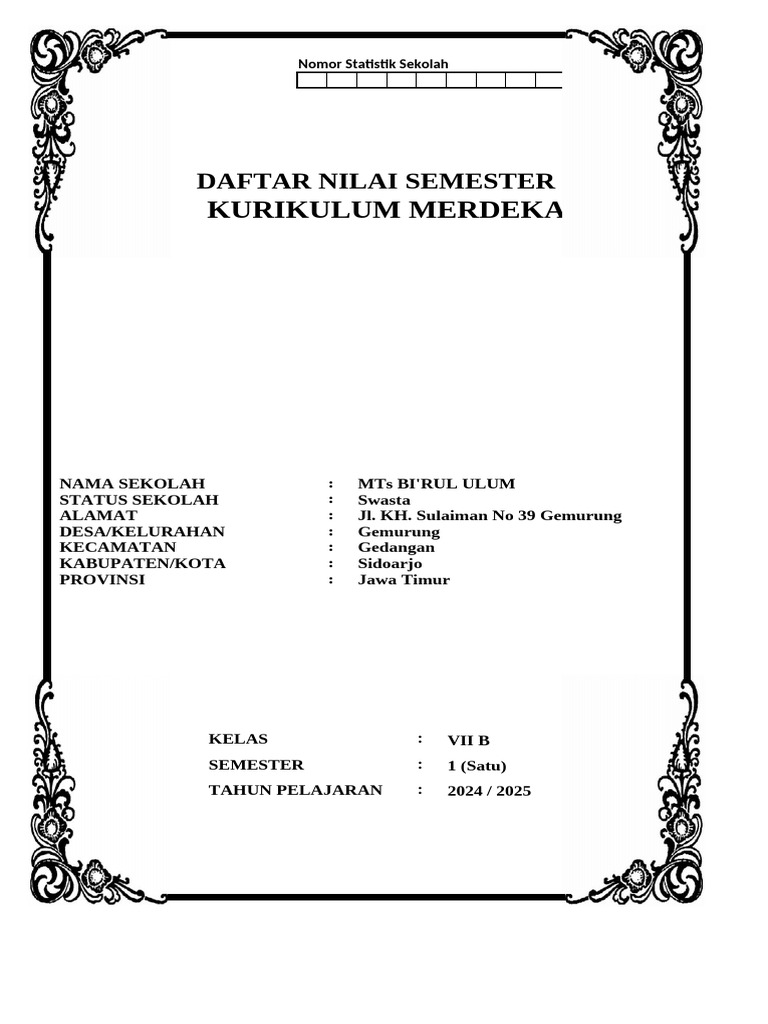 Daftar Nilai 7B | PDF