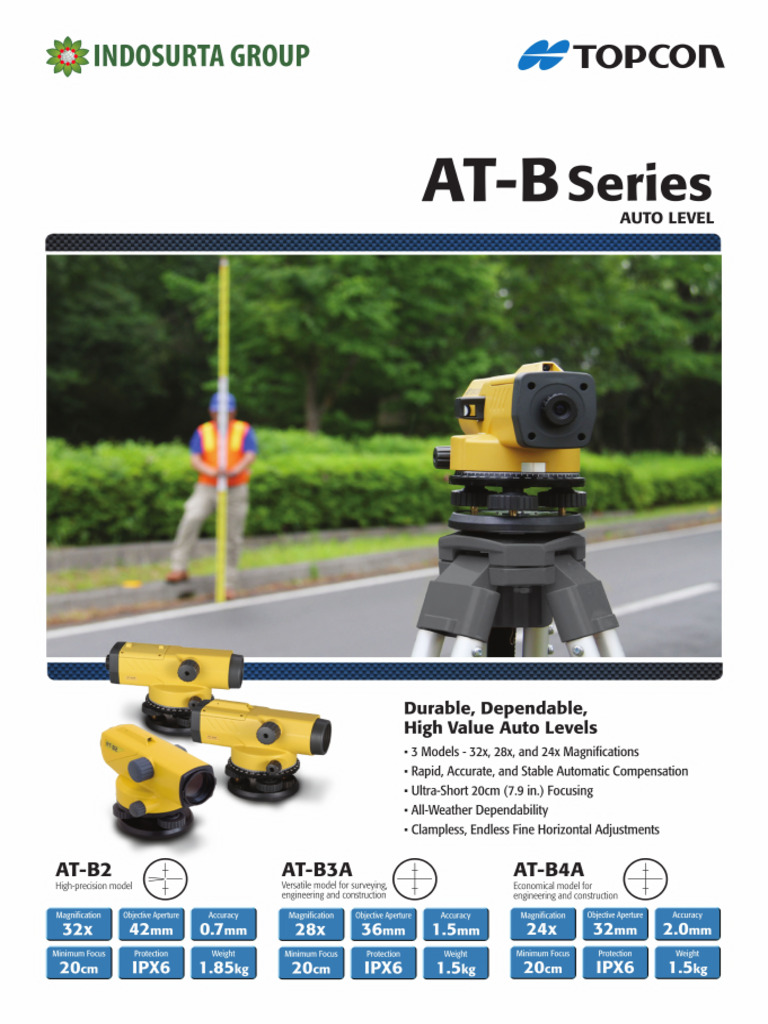 Brosur Automatic Level - Waterpass Topcon ATB-Series - Indosurta Group ...
