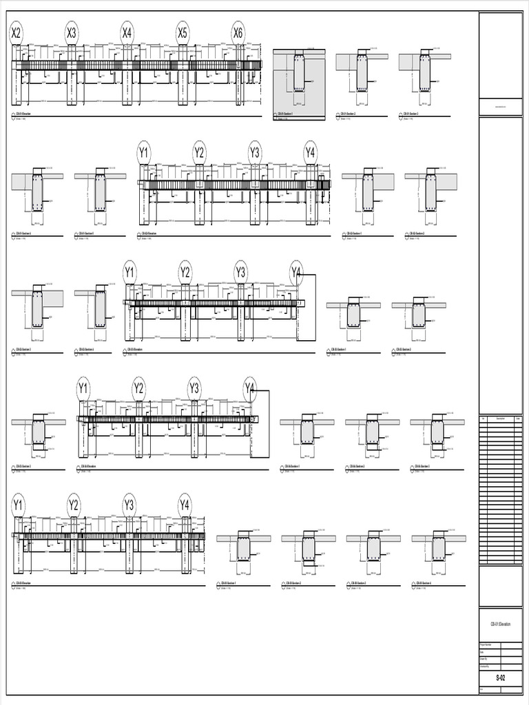 B+G+7 Ribbed - 2nd Floor Beam Drawings | PDF