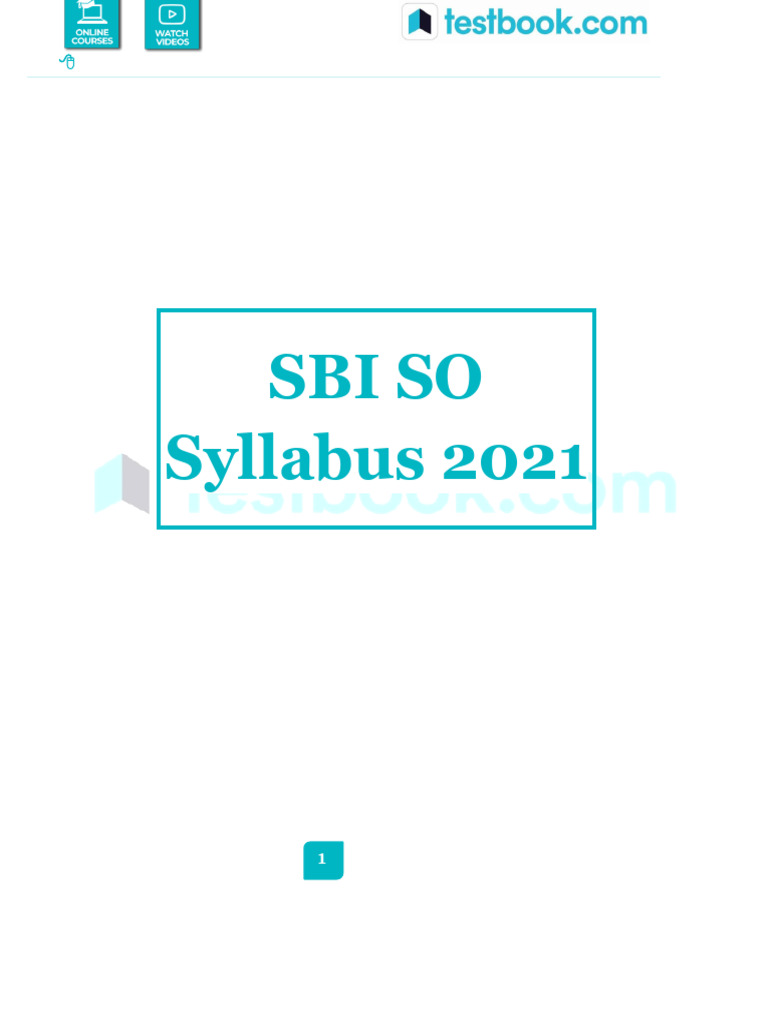 Sbi So - Syllabus PDF Ebea4c72 | PDF