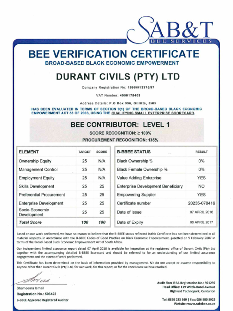 Bee Certificate | PDF