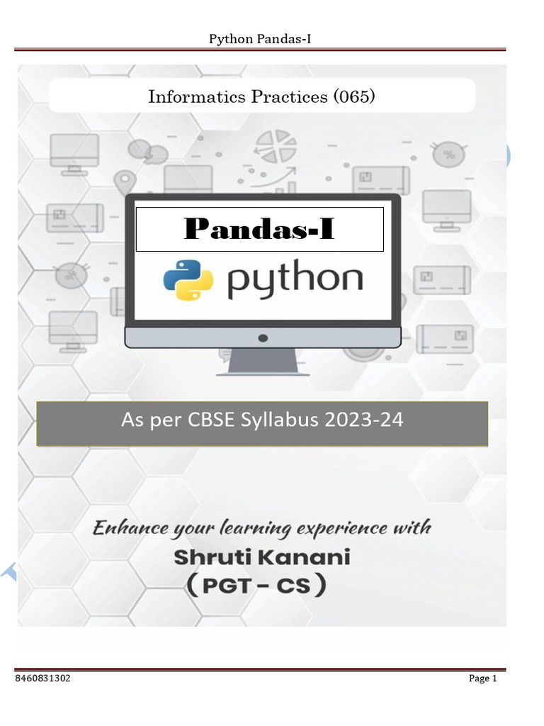 CH 1 Python Pandas-I Updated | PDF