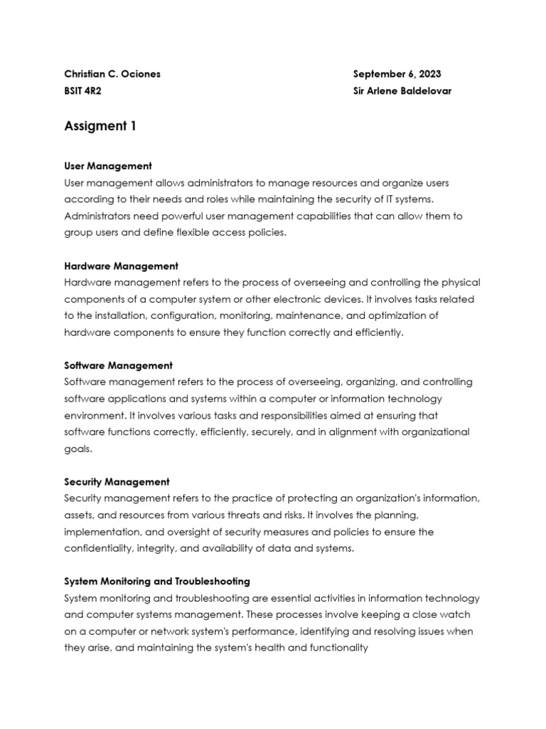 System Administration and Maintenance Assignment 1 | PDF