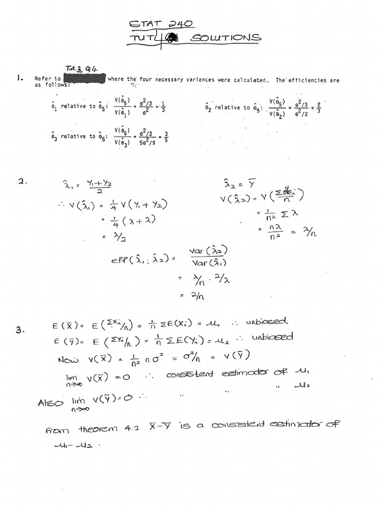 Tut 4. Solutions | PDF