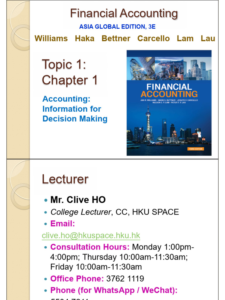 Topic 1 - Chapter 1 Accounting Information For Decision Making | PDF ...