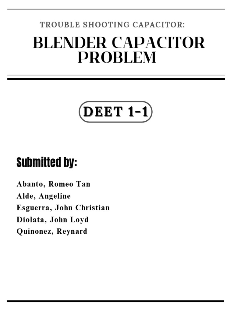 Blender Capacitor Problem | PDF
