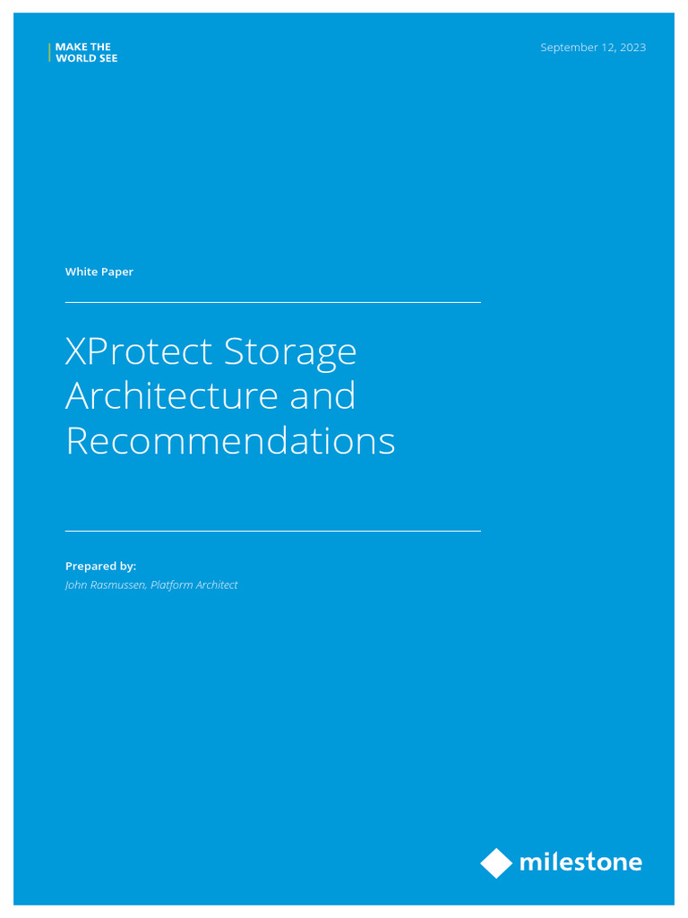 Xprotect Storage Architecture and Recommendations: White Paper | PDF