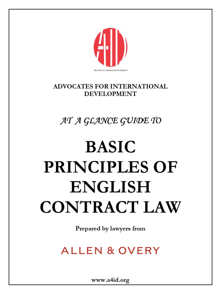 Basic Principles of English Contract Law - 1 | PDF | Offer And ...