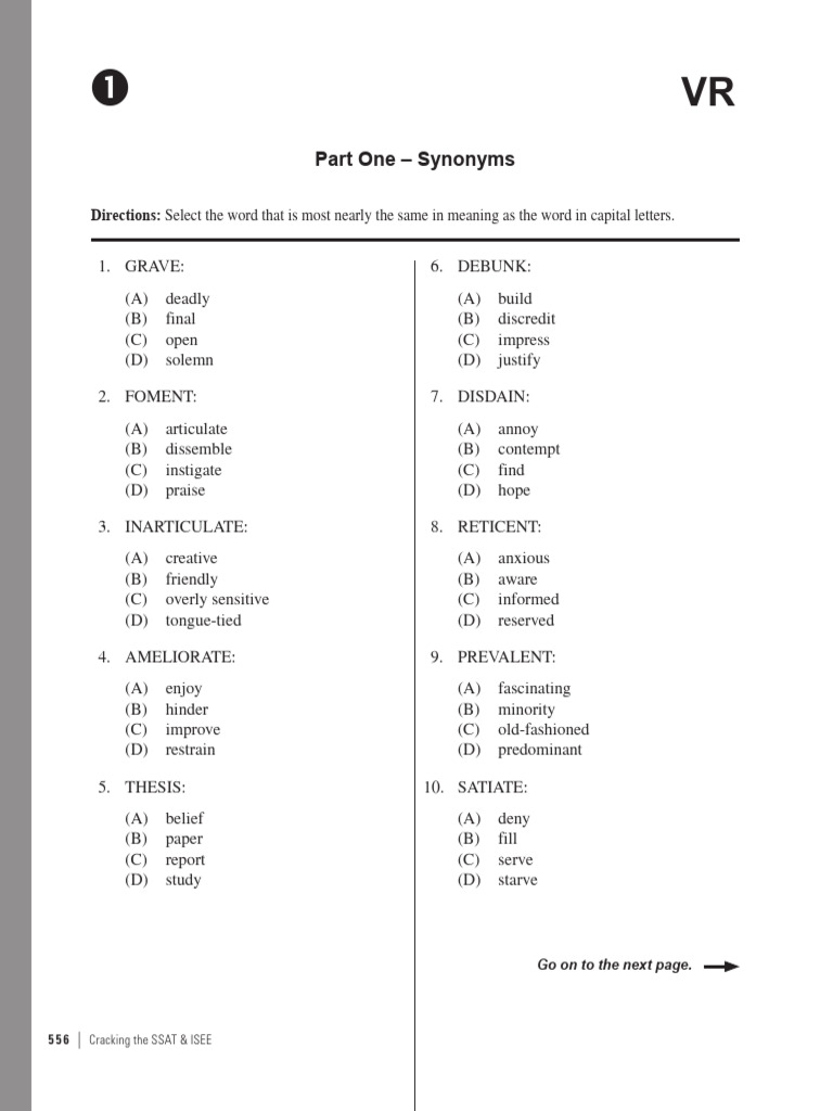 Reading, Syn, Math Q | PDF