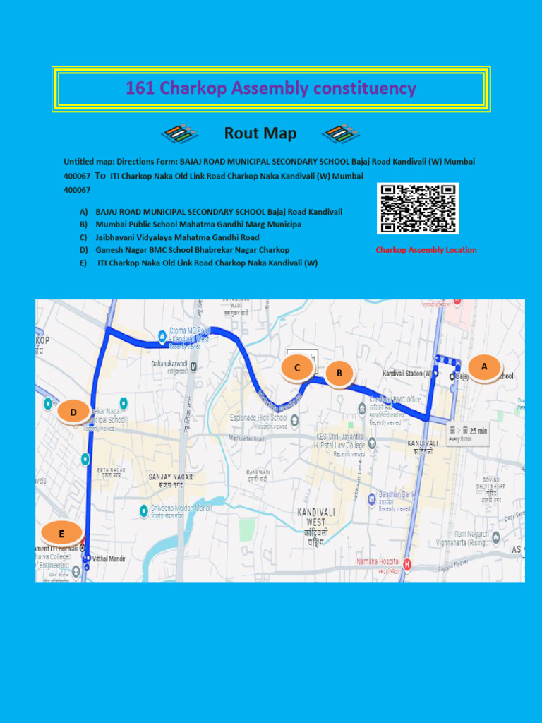 161 Charkop Assembly Constituency Rout Map | PDF