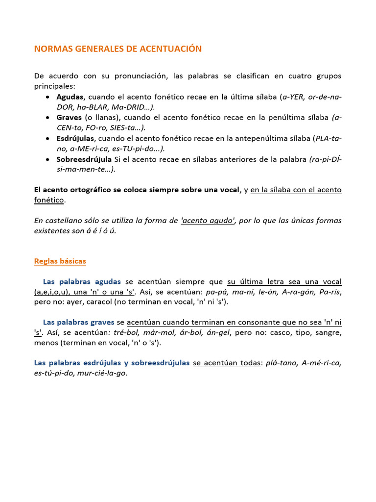 Las Normas de Acentuación | PDF | Voz humana | Fonética