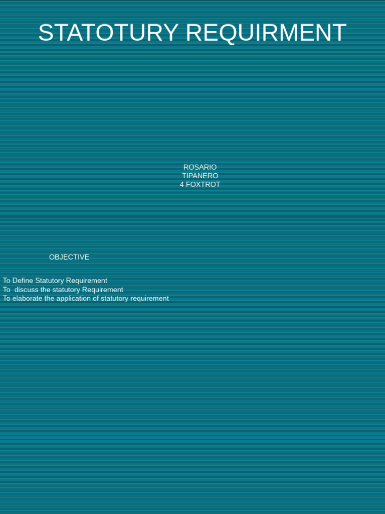 Statotury Requirment | PDF