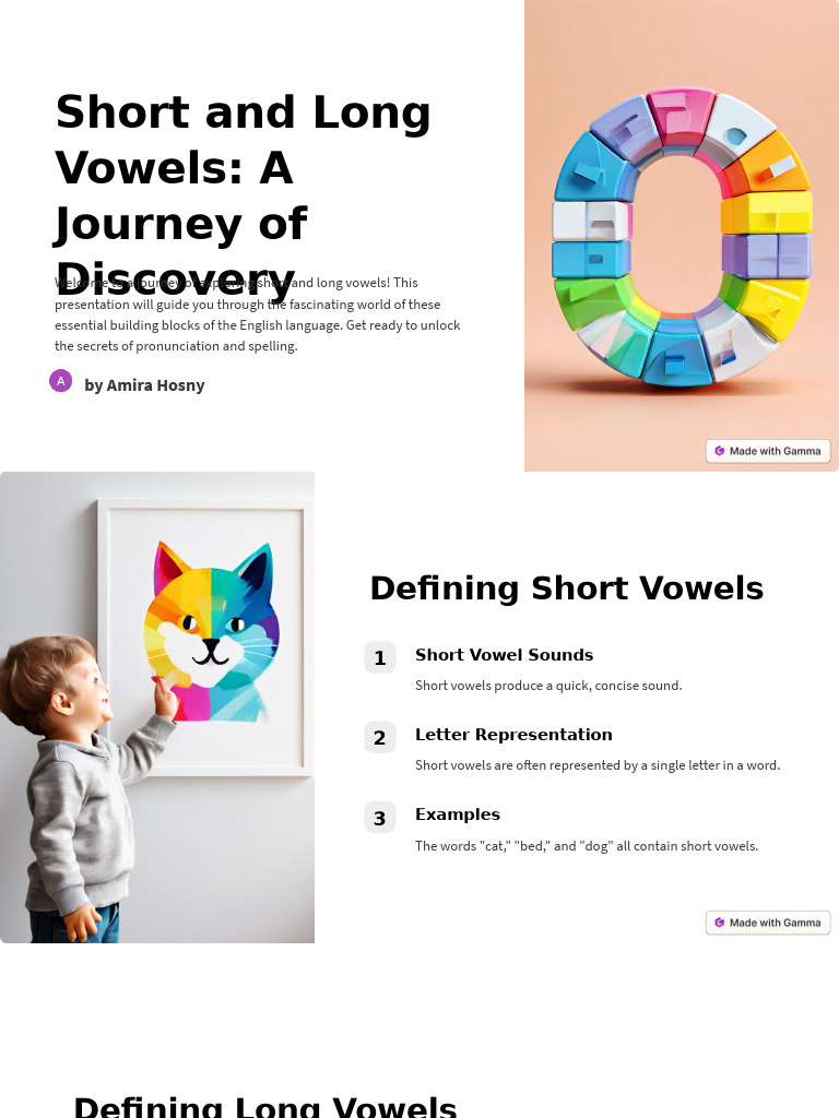 Short and Long Vowels A Journey of Discovery | PDF