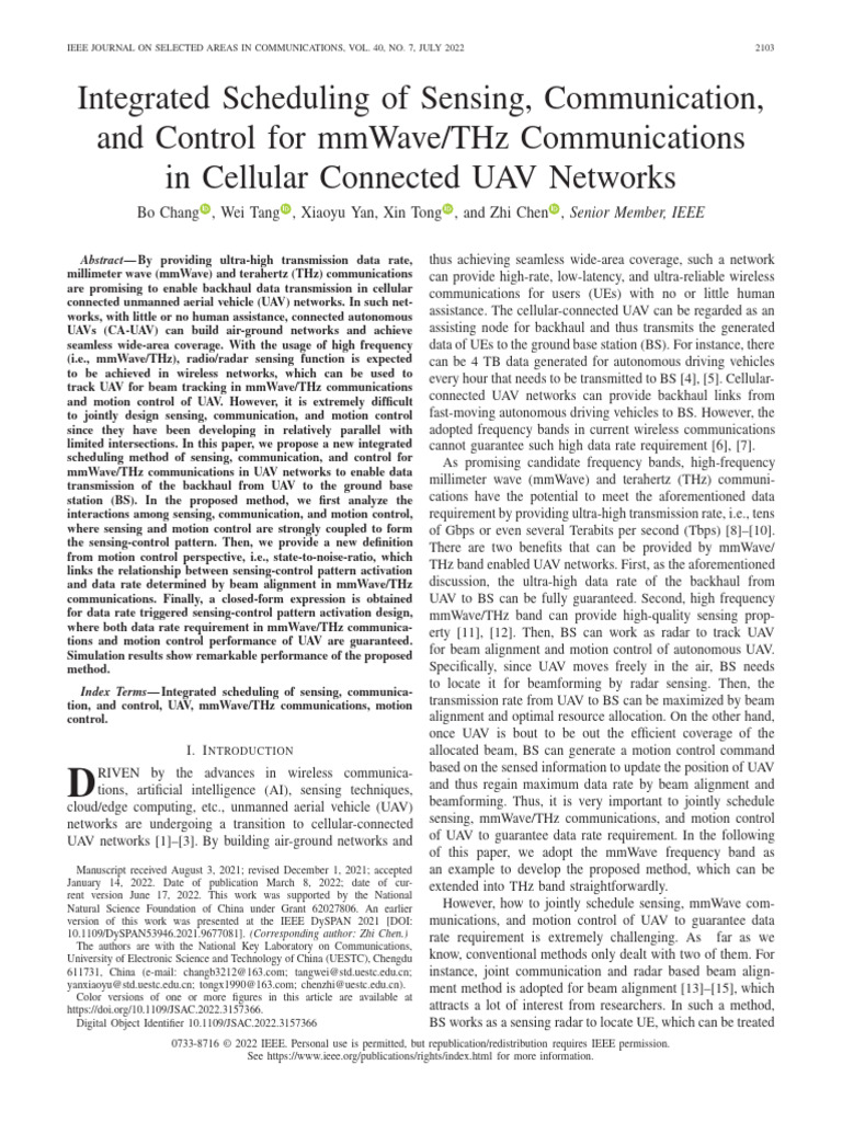 Integrated Scheduling of Sensing Communication and Control For MmWave ...