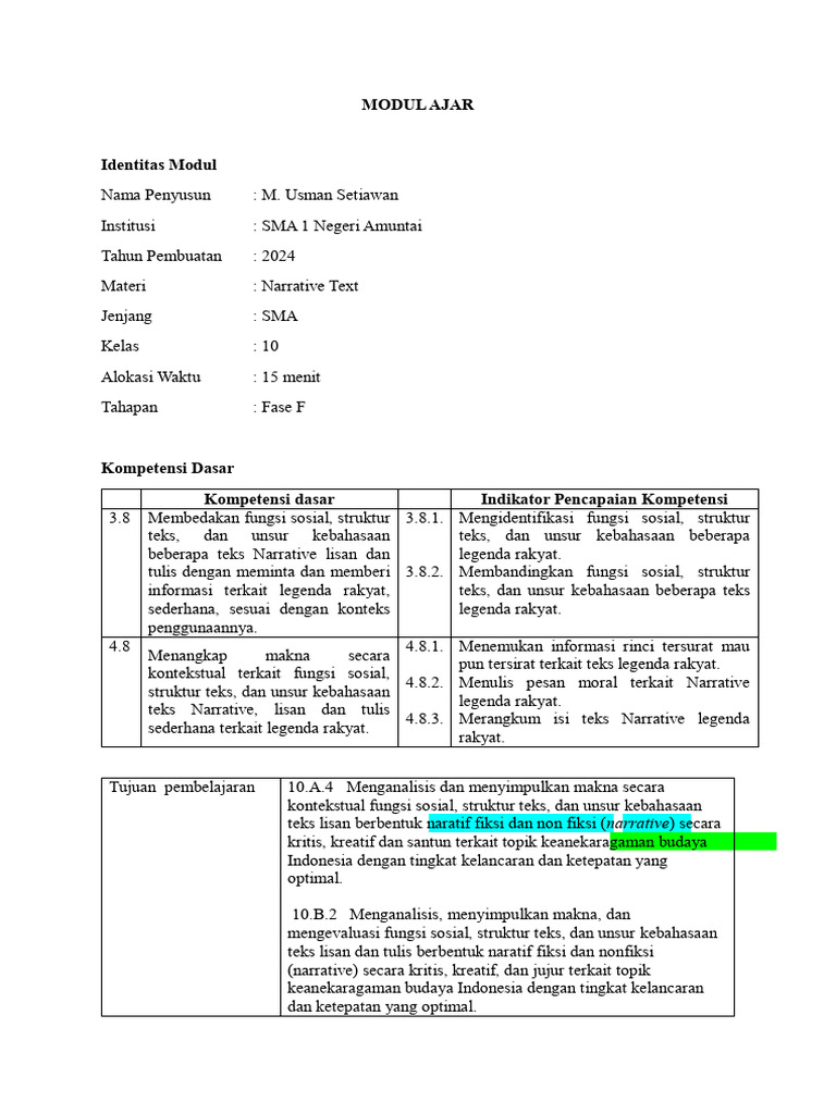 M.Usman Setiawan-Modul Ajar-1 | PDF