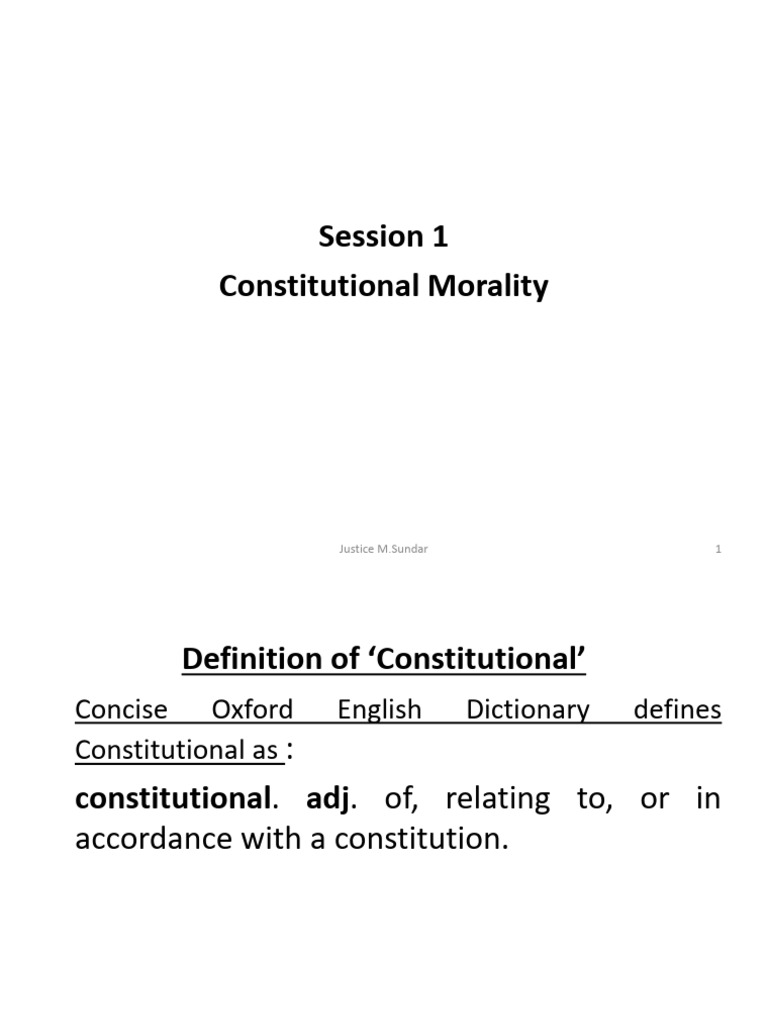 Session 1 - Constitutional Morality | PDF