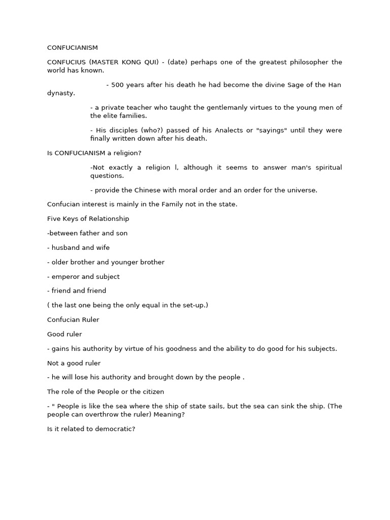 Confucianism Final | PDF