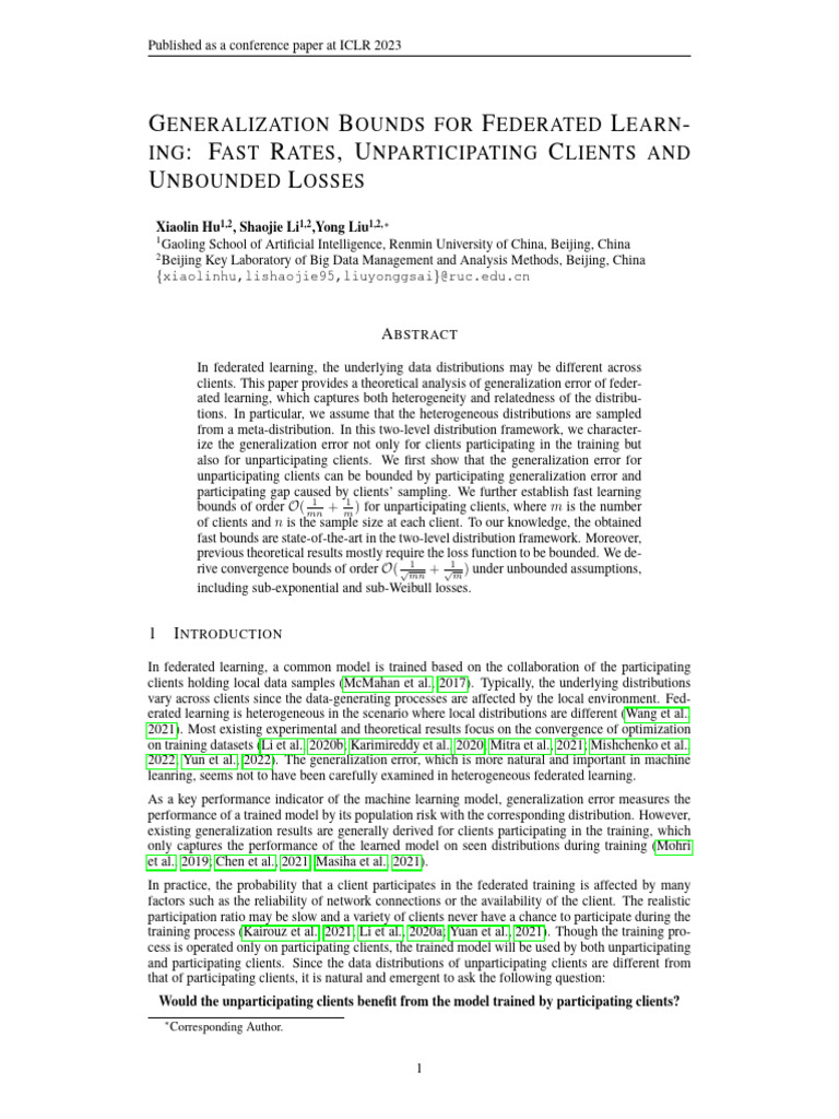 2925 Generalization Bounds For Fede | PDF