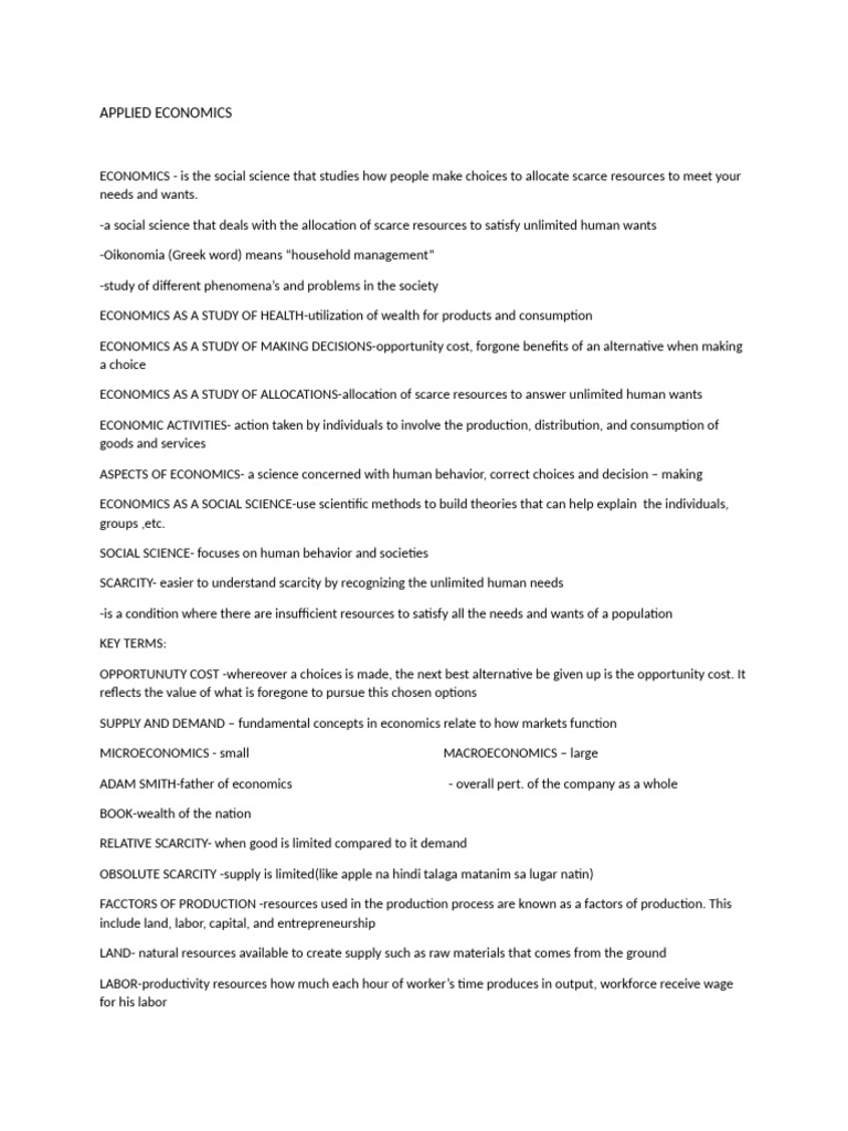 Applied Economics | PDF