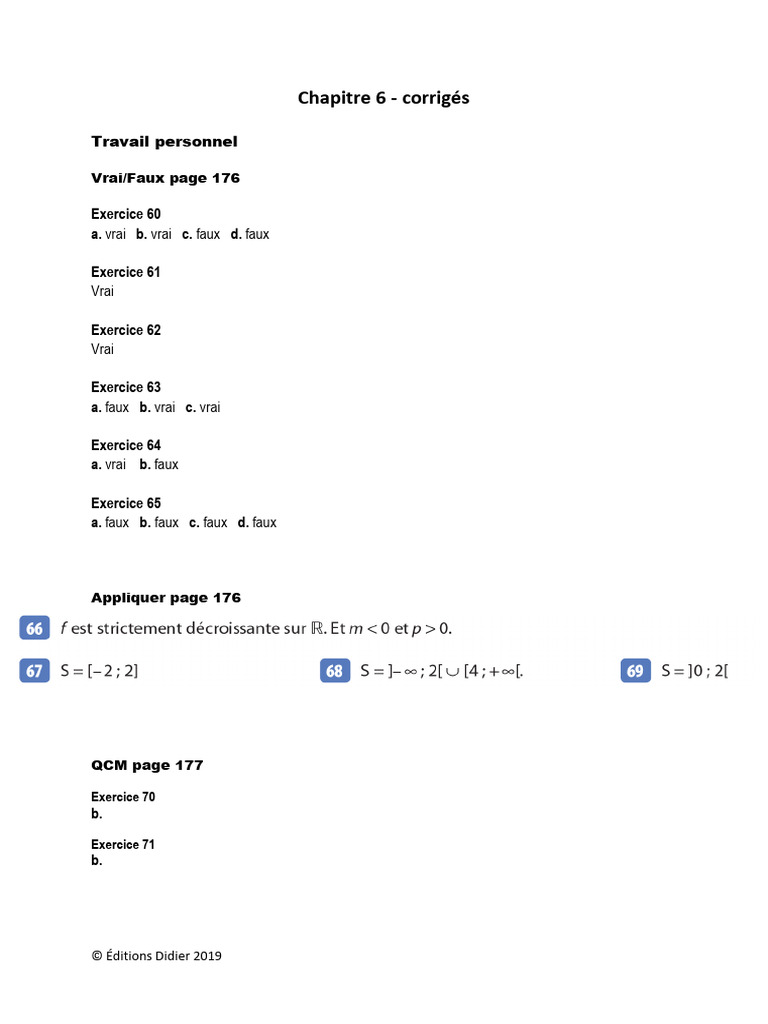 c06 Corriges Exercices | PDF