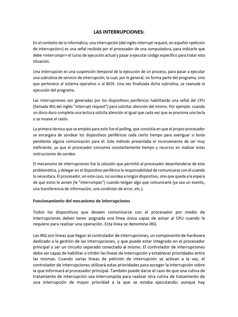 LAS INTERRUPCIONES | PDF