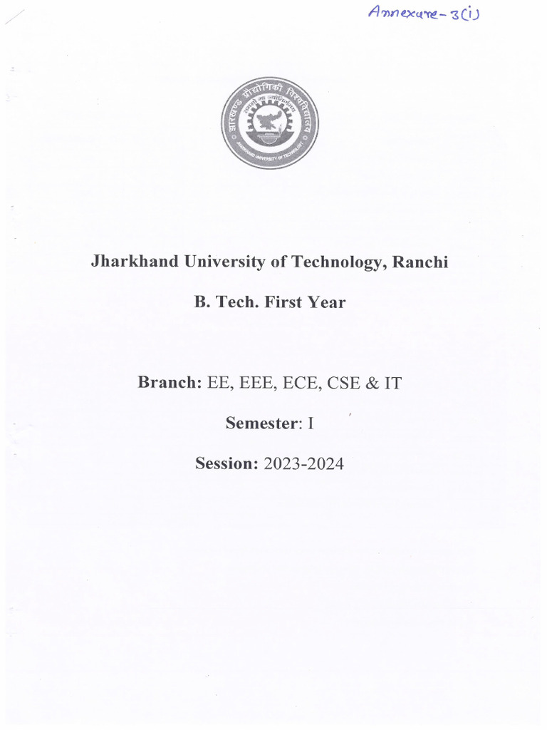 B.tech 1st Year Syllabus As Per NEP-2020 | PDF